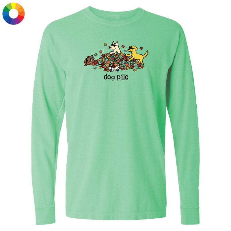 Dog Pile Autumn - Classic Long-Sleeve T-Shirt – Teddy the Dog