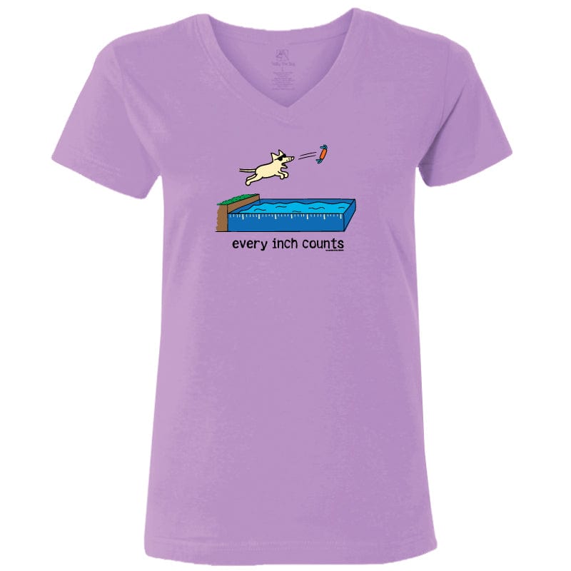 Every Inch Counts - Ladies T-Shirt V-Neck – Teddy the Dog