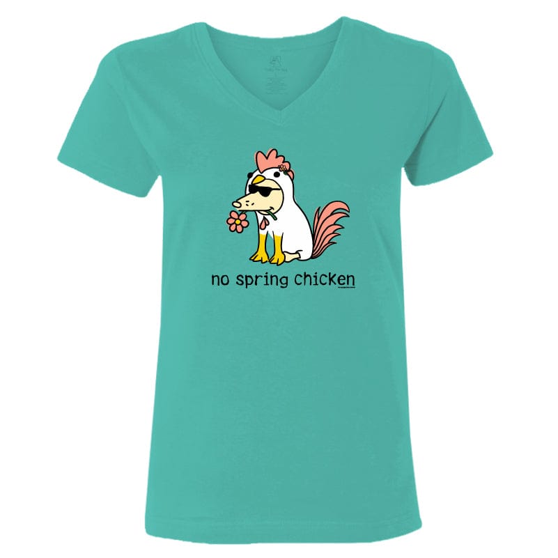 No Spring Chicken - Ladies T-Shirt V-Neck – Teddy the Dog